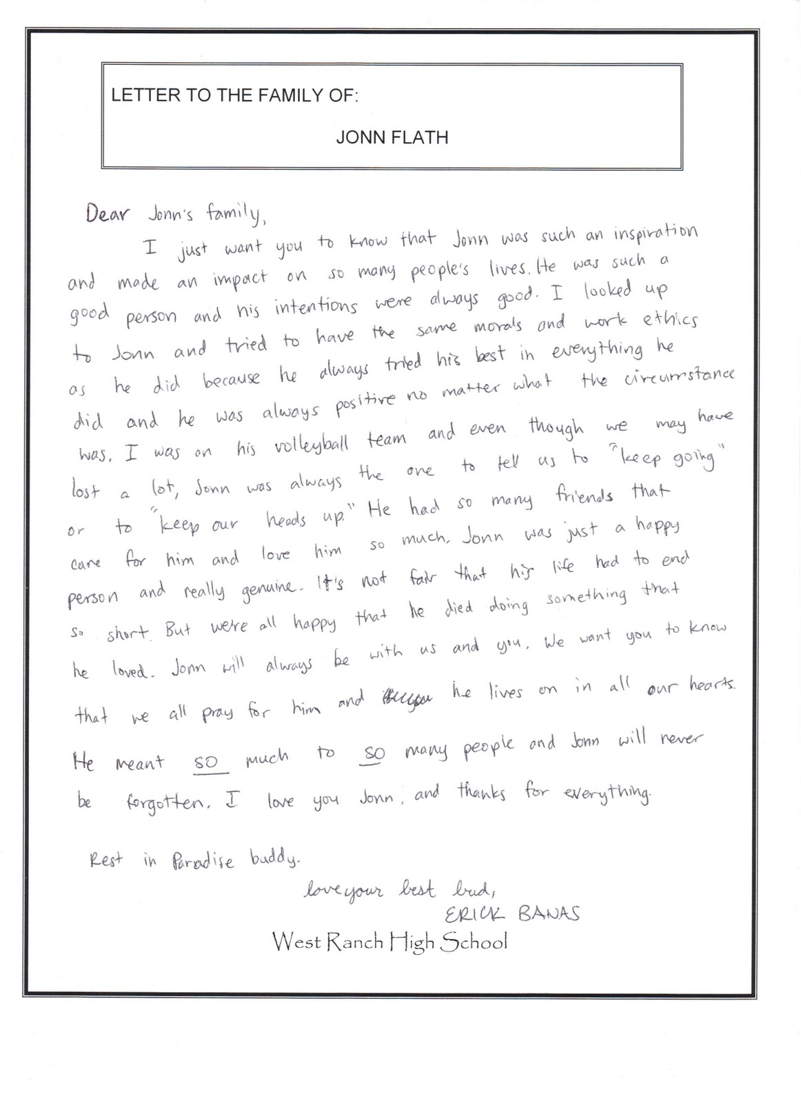 Jonn Scott Flath: Letters from Jonn's Friends 10/24/11