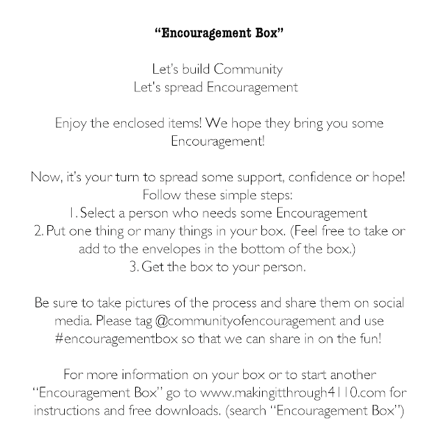 How to make an Encouragement Box