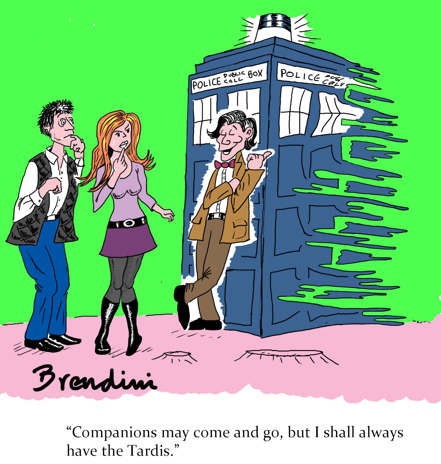 Brendini Cartoons: Dr Who, Time and BBC Contracts