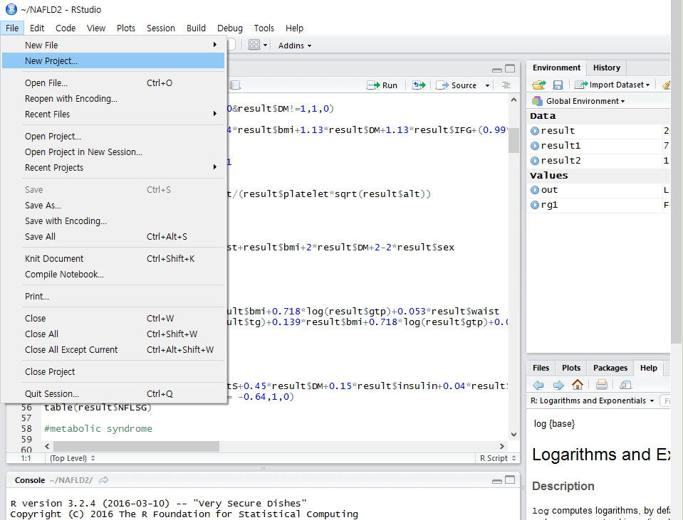 R 스튜디오 설정 및 프로젝트 관리