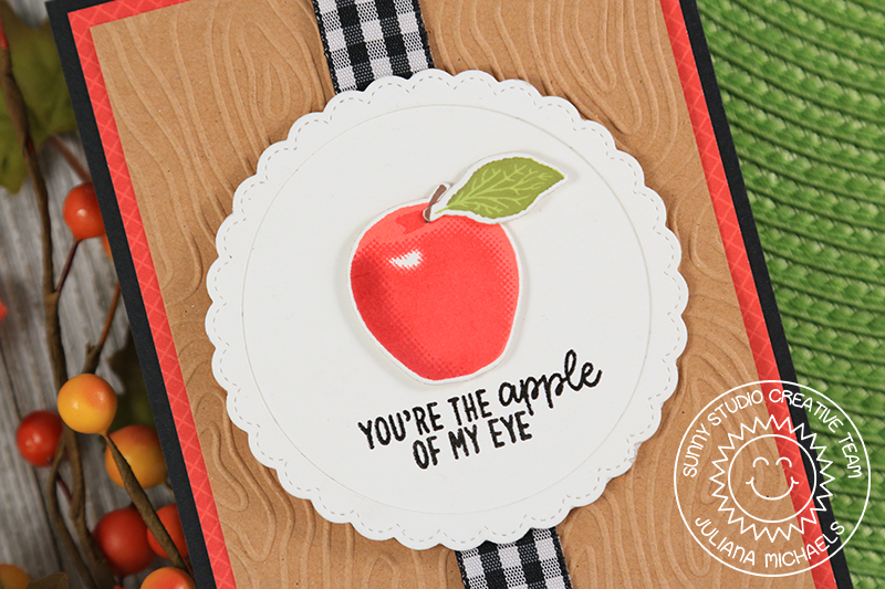 Sunny Studio: Fruit Cocktail Apple Of My Eye Card with Juliana