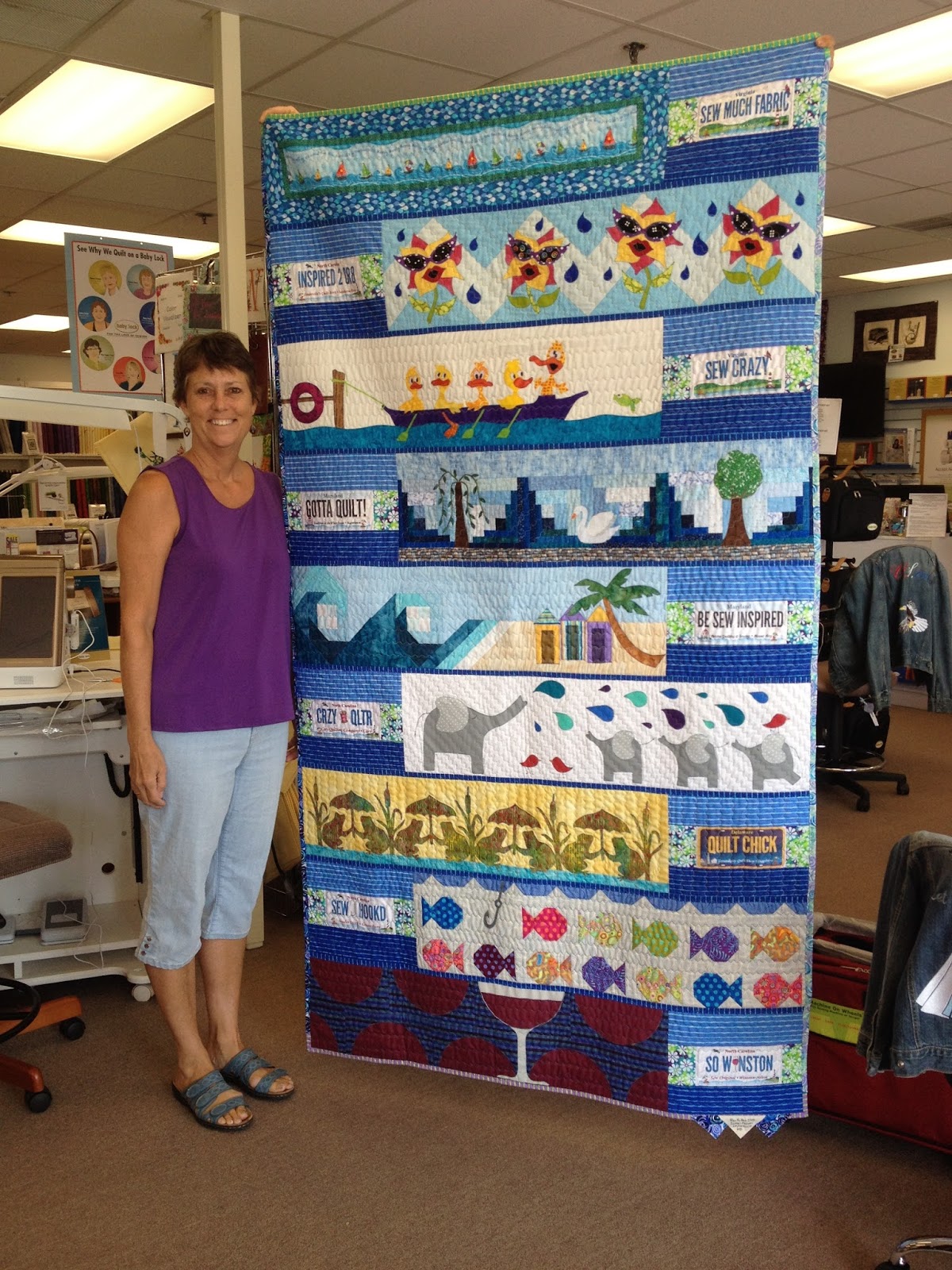 Susan's Quilt Creations: 2015 Row by Row finished!
