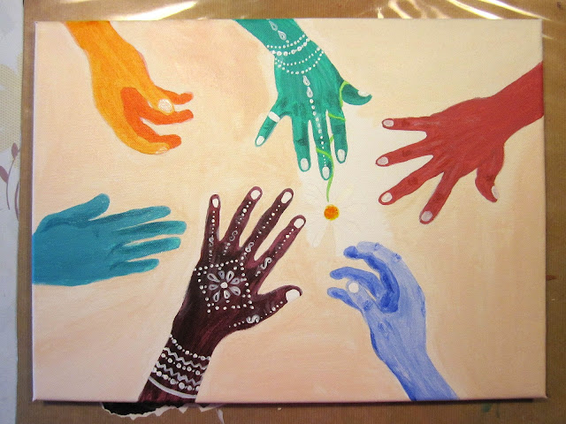 Painting of Colorful Hands