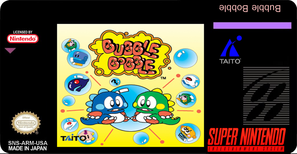 Super Nintendo Labels: Bubble Bobble