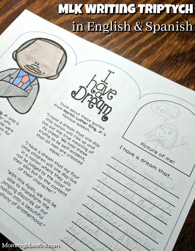 Mommy Maestra: Martin Luther King Jr. Writing Triptych Activity {Bilingual}