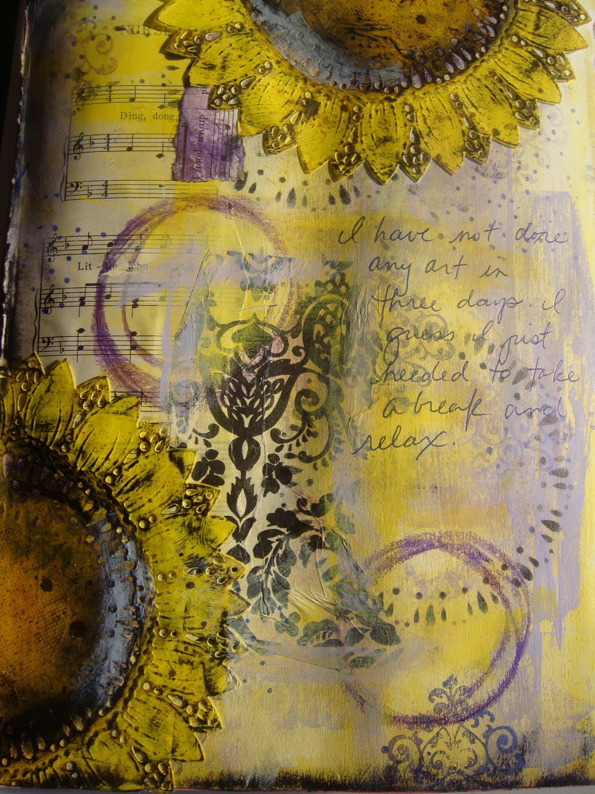 ***Journal Artista***: Yellow Art Journal Page