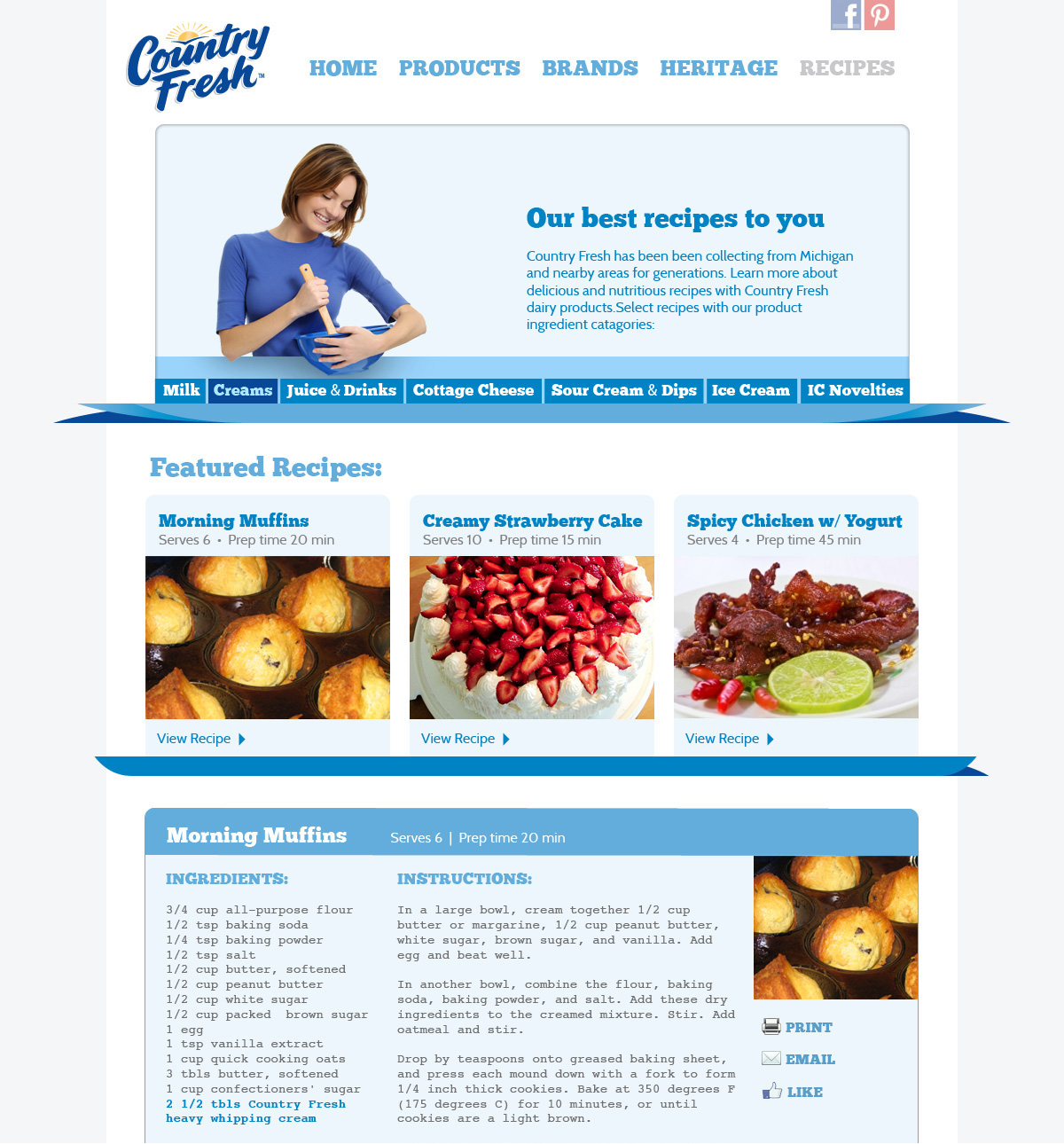 mark bolek | graphic designer portfolio: COUNTRY FRESH WEBSITE