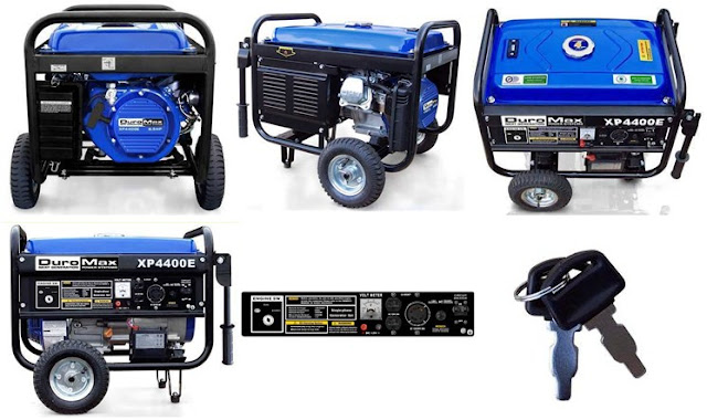 DuroMax XP4400E 4,400 Watt 7.0 HP OHV 4-Cycle Gas Powered Portable ...
