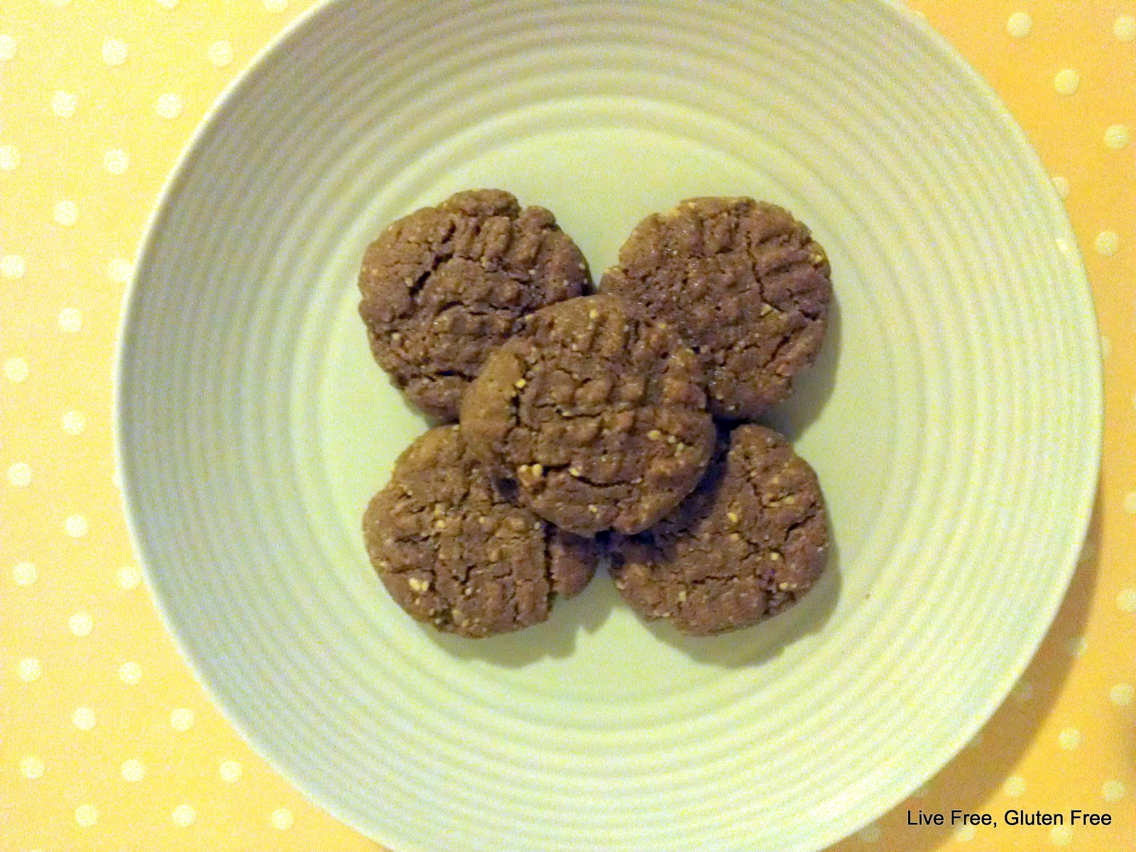 Live Free, Gluten Free: Peanut Butter Teff Cookies