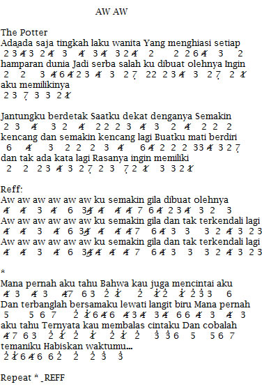 Not Angka Musik Pianika Lagu Plus Lirik Not Angka Pianika Lagu The ...