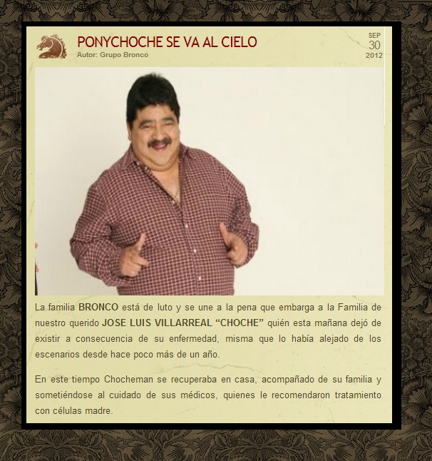 Muere Choche villareal