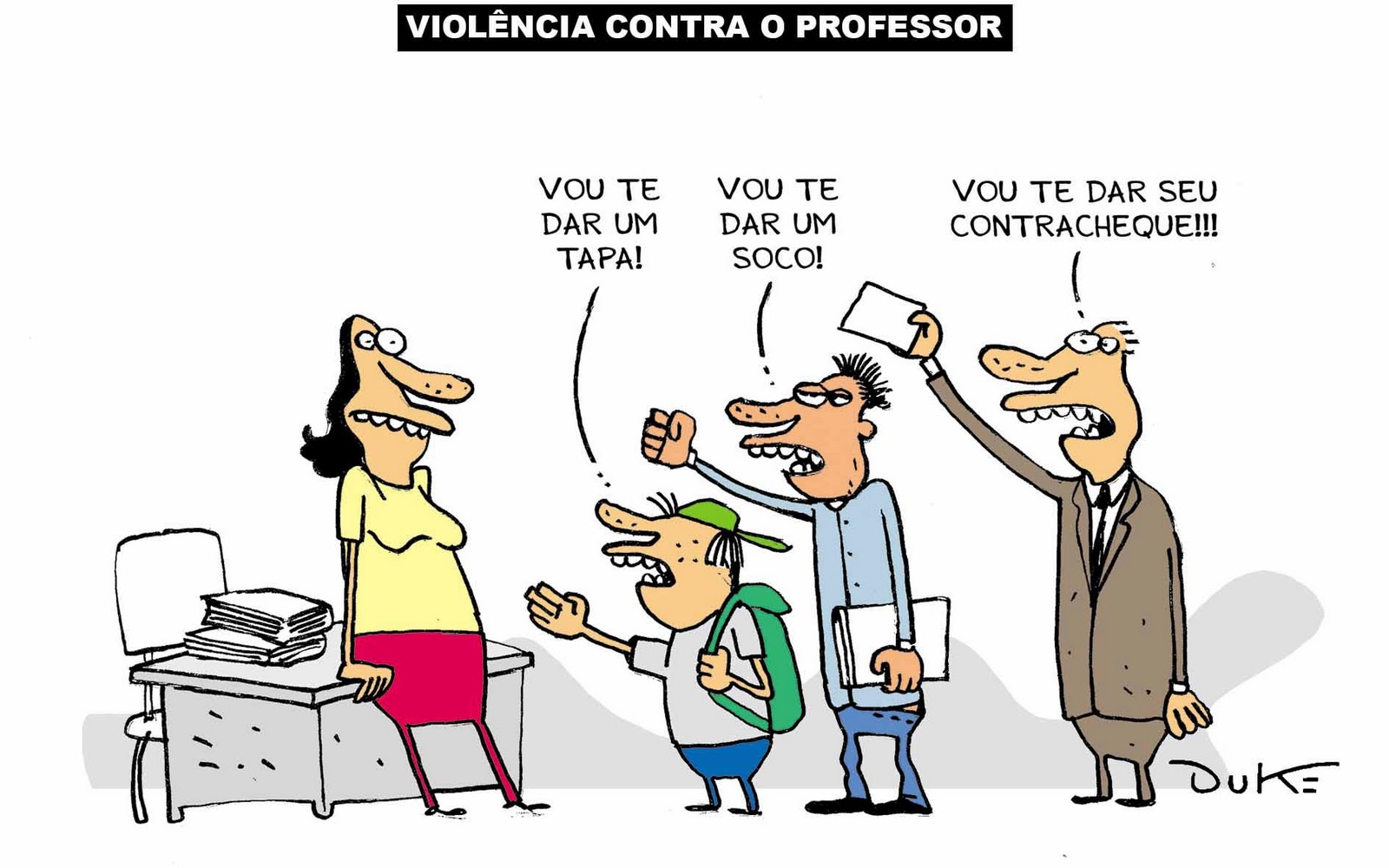 Professor Albione Opina: VIOLÊNCIA CONTRA O PROFESSOR ! (CHARGE)