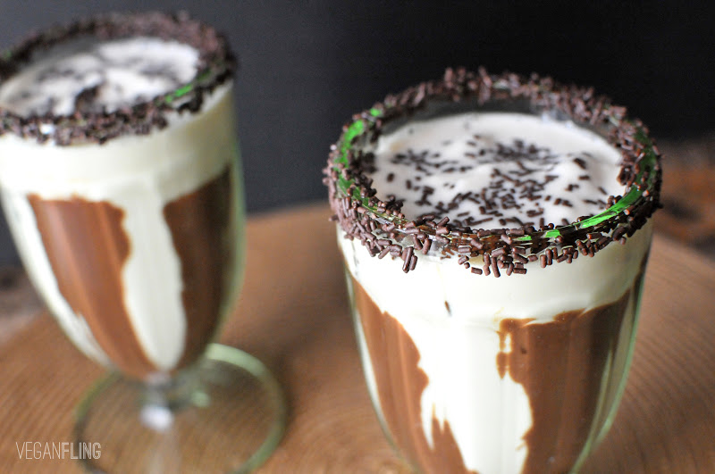 VeganFling: Vanilla Milkshakes with Hot Fudge Sauce