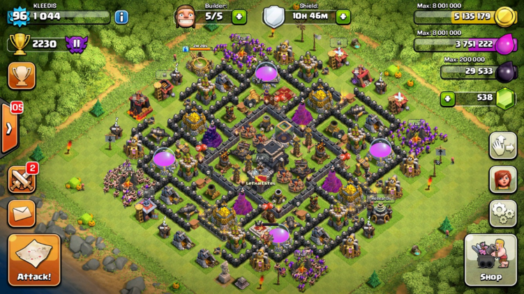 Base TH 9 Clash Of Clans COC Farming, Trophy, Hybrid.