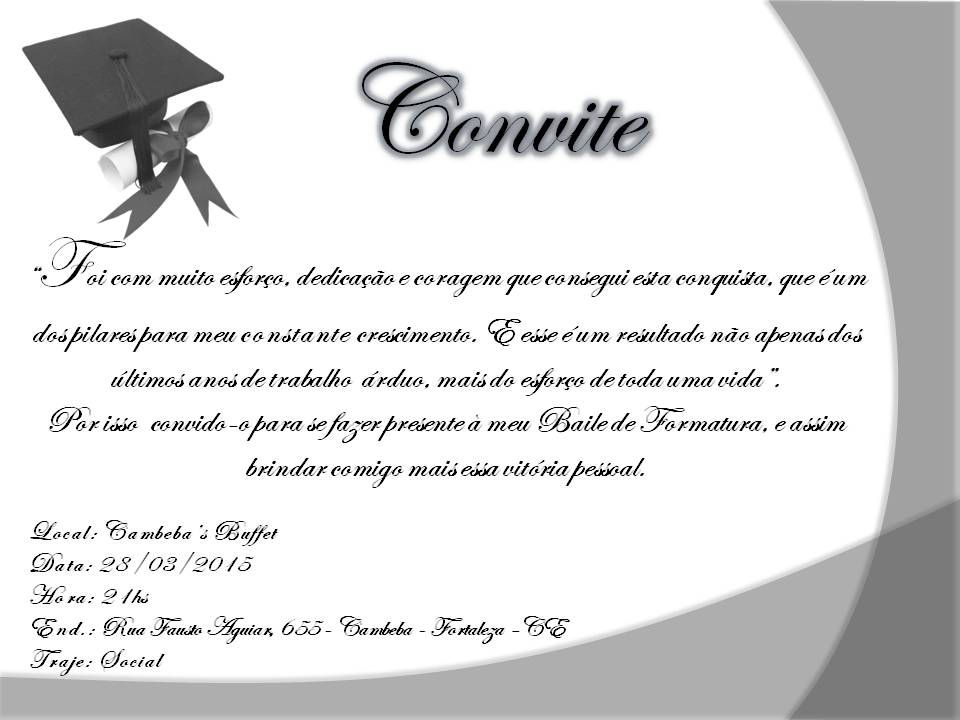 FORMATURA RH IDECC 2015.1: CONVITE REEDITADO...