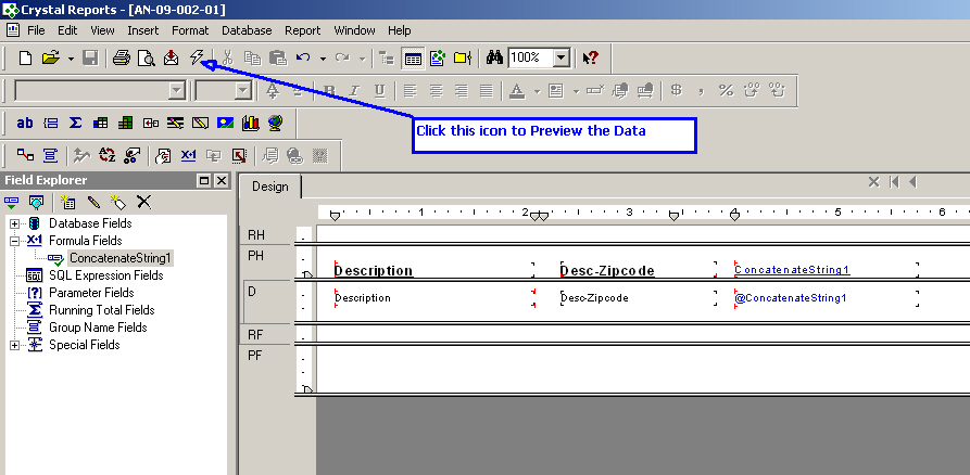 sharing: How To Concatenante String in Crystal Report