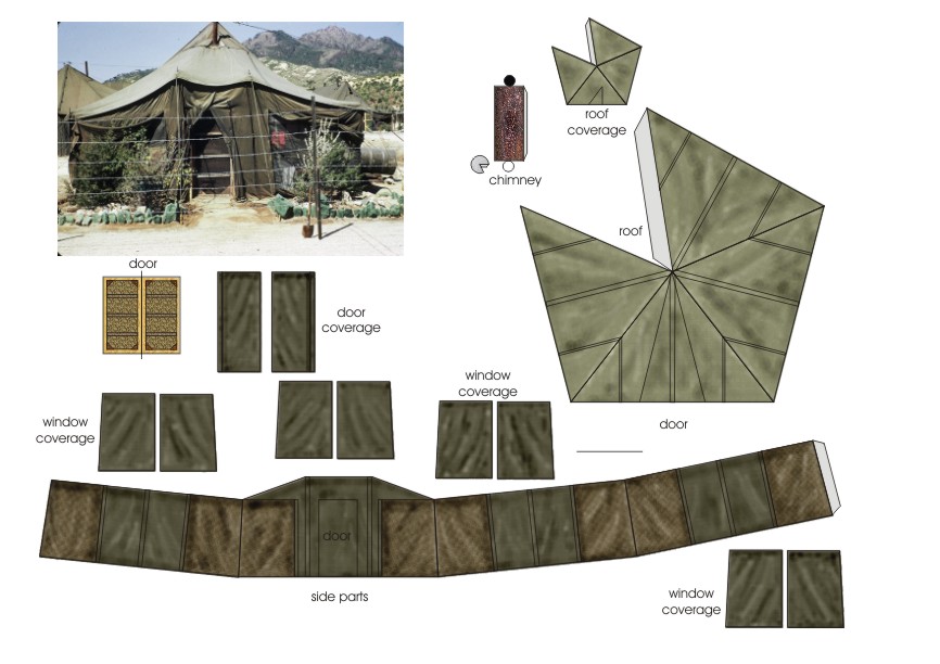 Happyscale-Modellbau: M.A.S.H. tent 04 - papermodel 1/72
