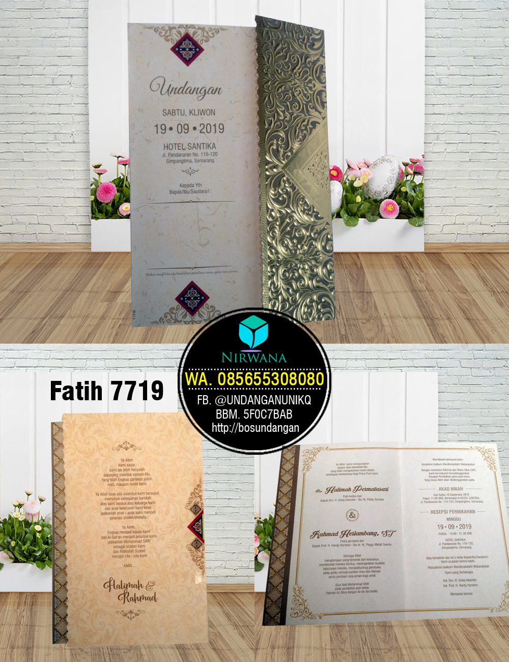 Undangan Seribuan Full Hot Print Mewah Desain Unik