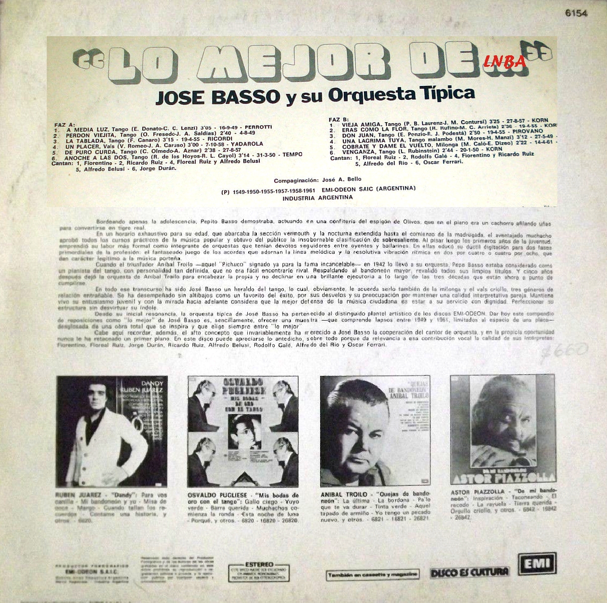 La nova Botica del Aleman.: Tango - José Basso - Lo mejor de…