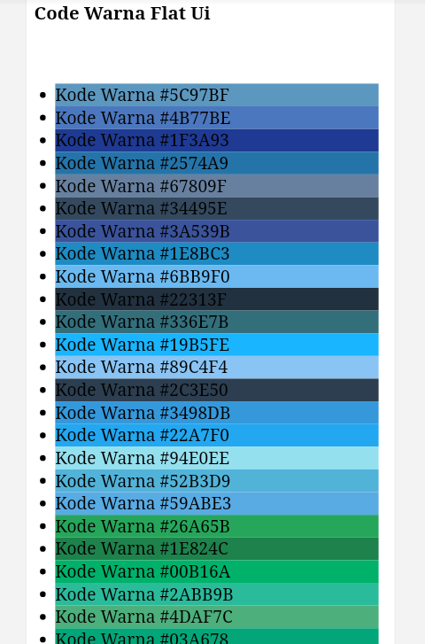 Kumpulan Kode Warna FLAT UI Terlengkap - Belajar Programing & mengenal ...
