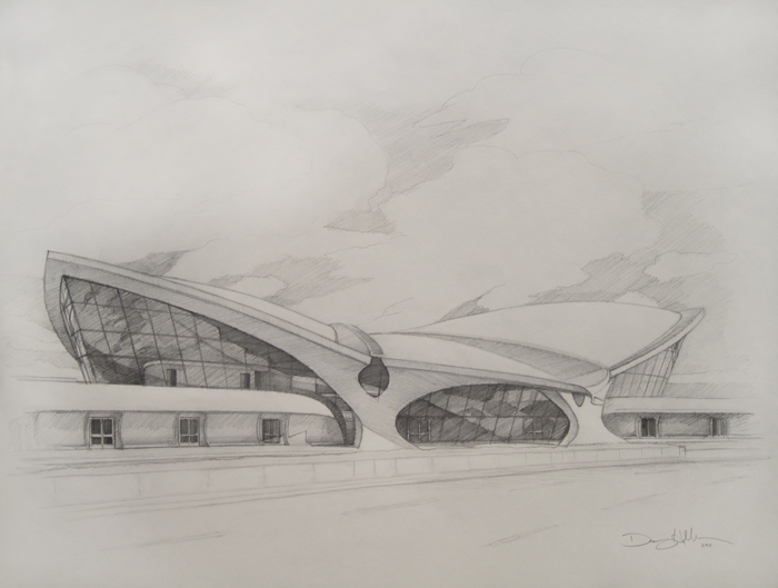 Danny Heller Art: TWA Terminal Drawing