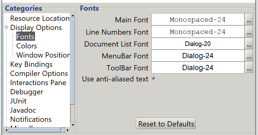 Wensheng: DrJava Font Size Problem Wensheng: DrJava Font Size Problem