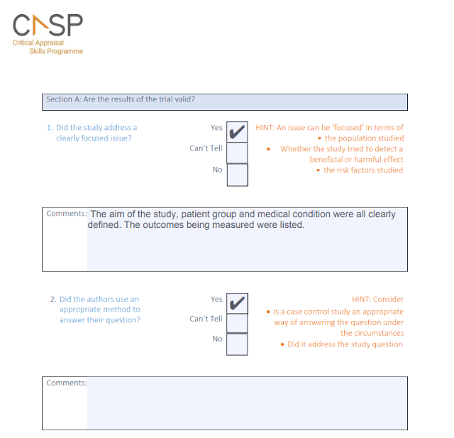 CASP Checklist – complete online and download