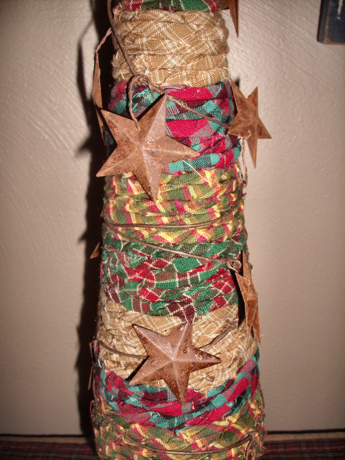 KKL Primitives Selling Blog: 18 INCH CHRISTMAS THEMED RAG TREE WITH ...