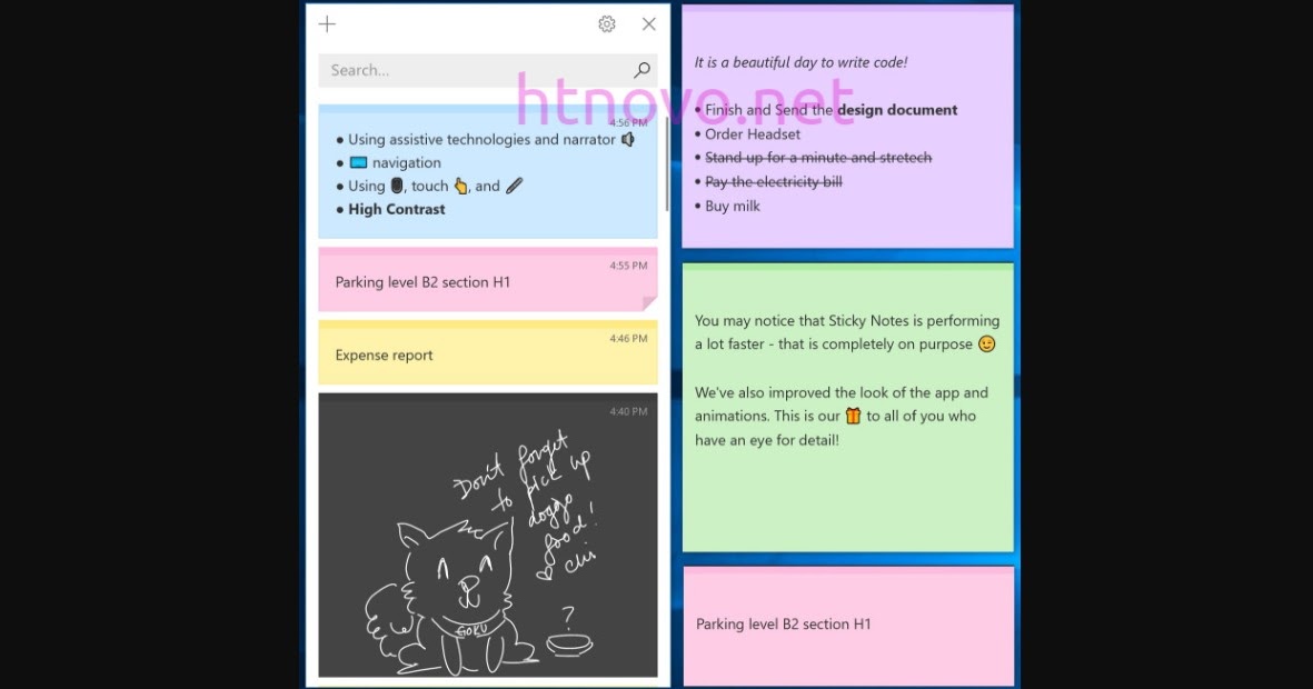 Sticky Notes 3.0 ha la sua barra di ricerca in Windows 10