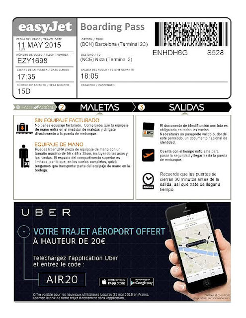 The traveler's drawer: EASYJET. Boarding pass for the flight EZY1698 ...