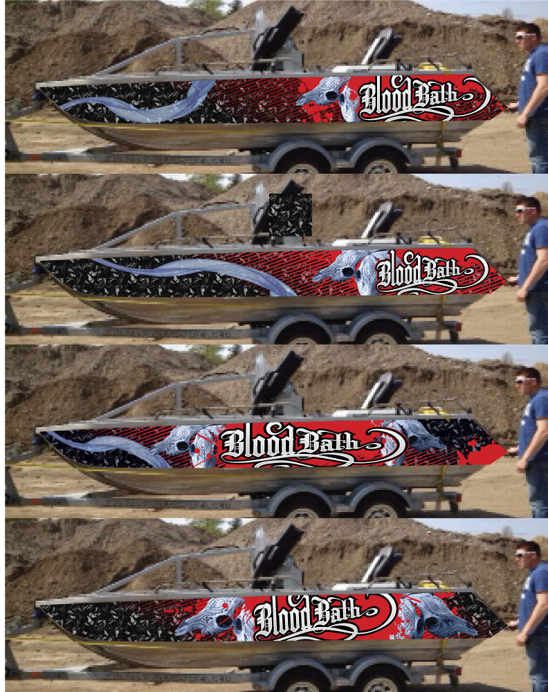 omecca custom graphic design: Boat graphics concepts.