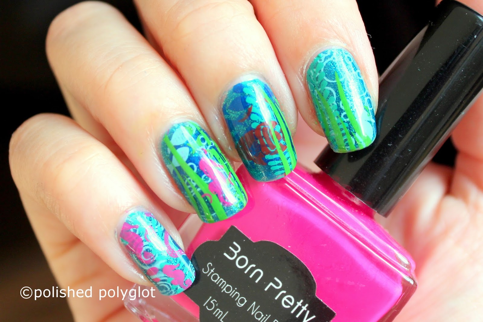 Nail art │ Under the sea inspired nail design [Nail Crazies Unite ...