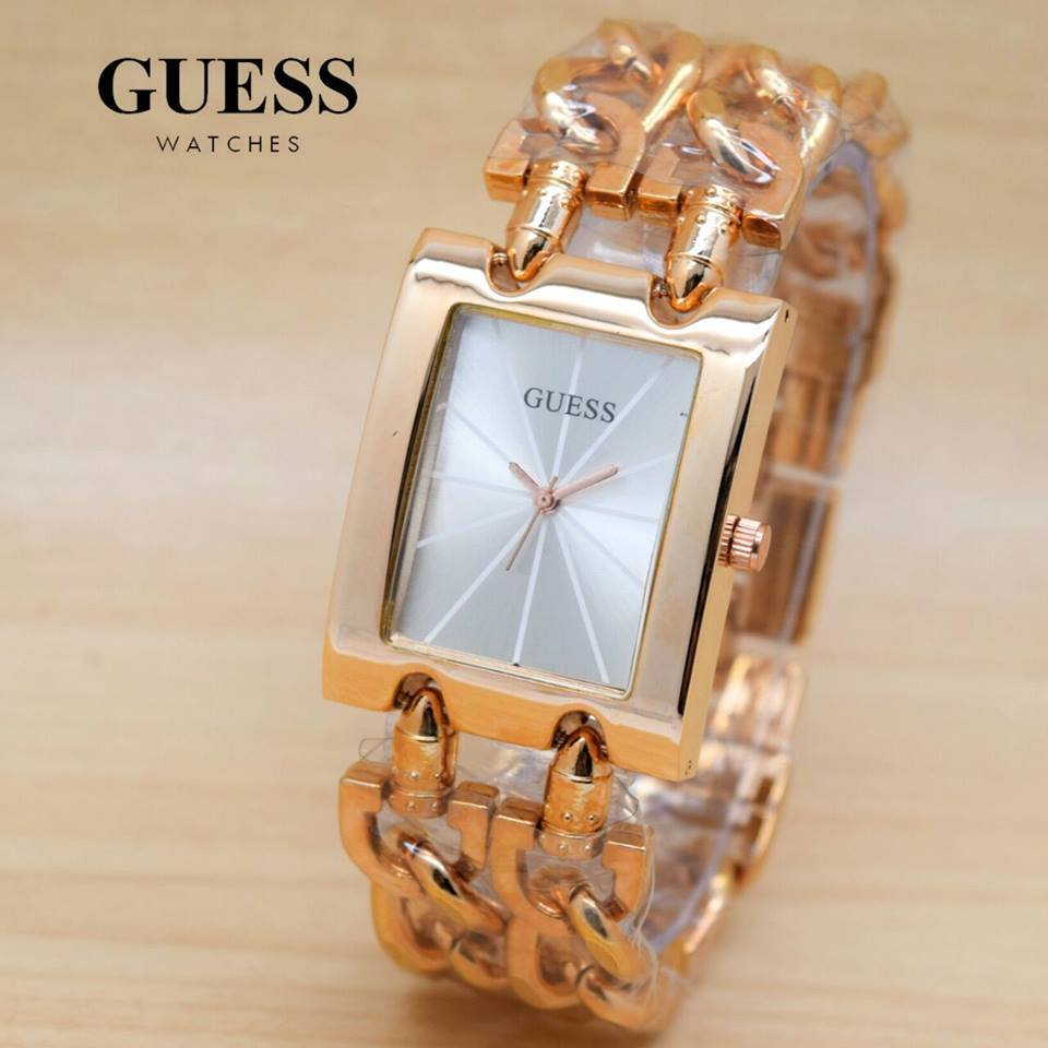 GUESS DOUBLE CHAIN POLOS STAINLES - Duta Arloji Shop