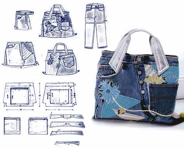 Jeans Bag Patterns: 12 Amazing Recycled Jeans Bags With Patterns