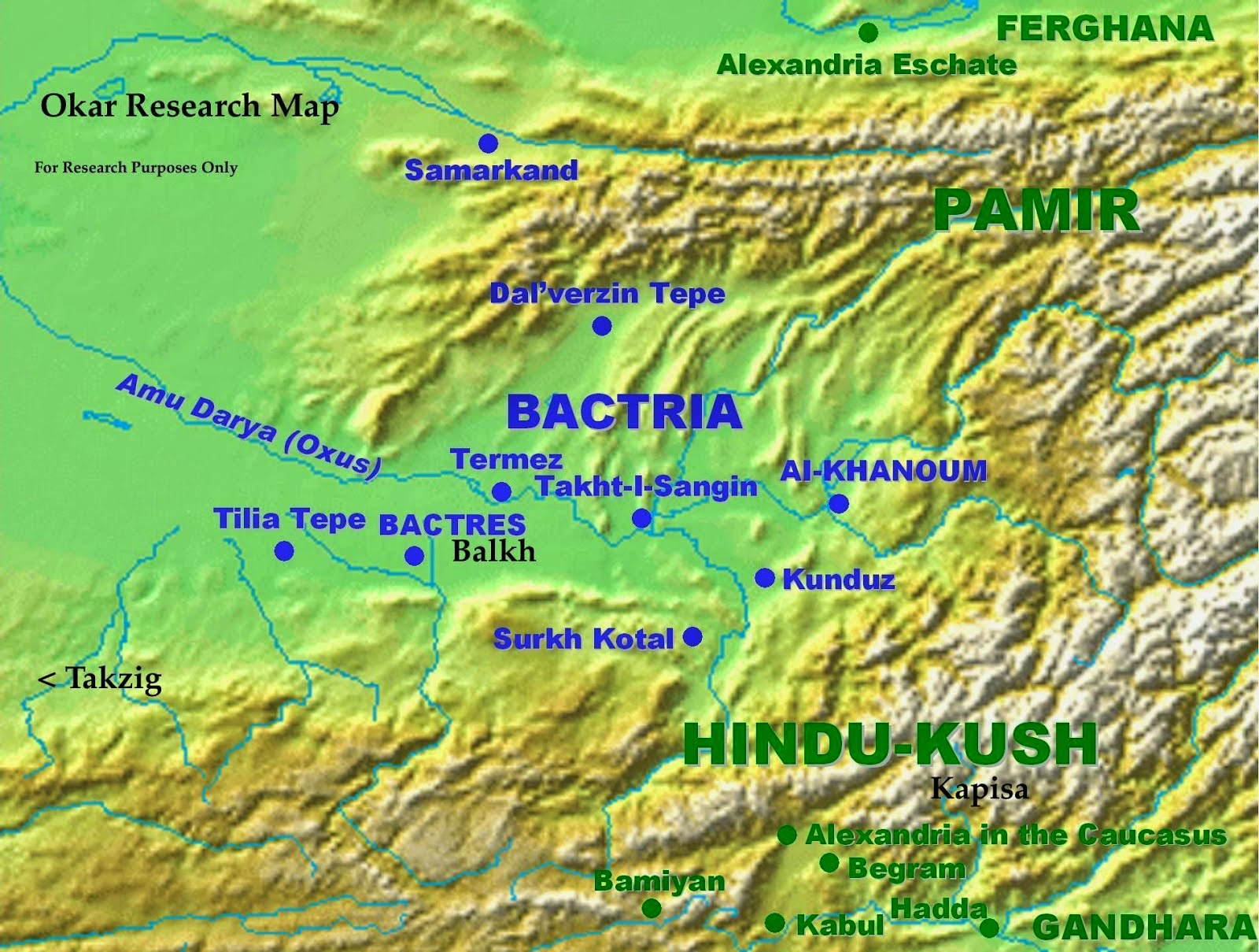 Okar Research: Ancient Bactria: Fondukistan, Bamiyan, Surkh Kotal & Ghazni