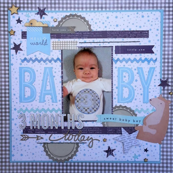 Scrapping with Christine: 3 Months - Baby Boy Layout