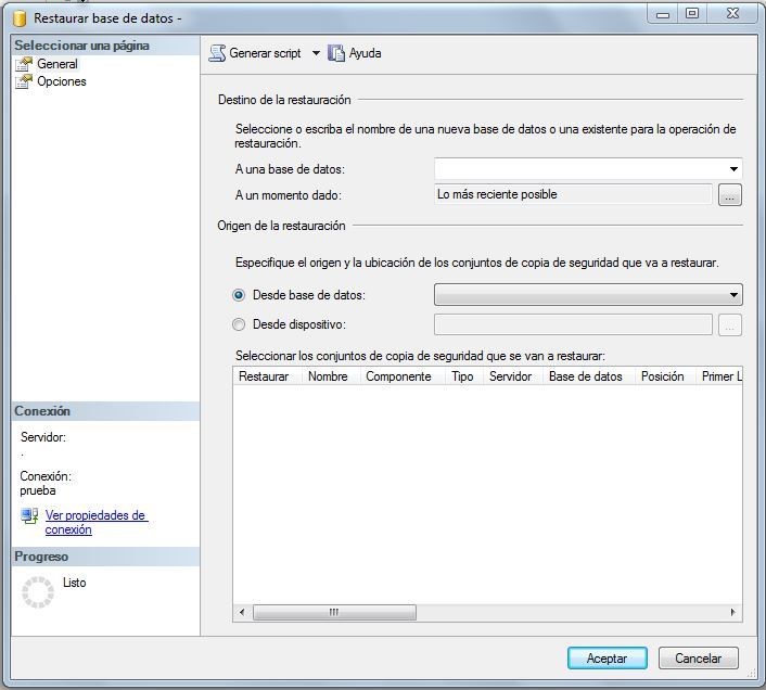 HARDWARE Y SOFTWARE: Restaurar una base de datos en nuestro SQL server.