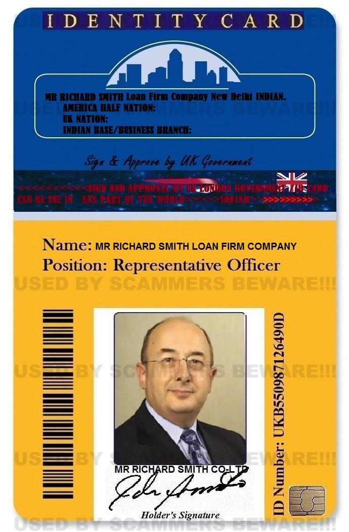 FRAUD FYI: Loan scam email with fake loan certificate, fake ID and fake ...