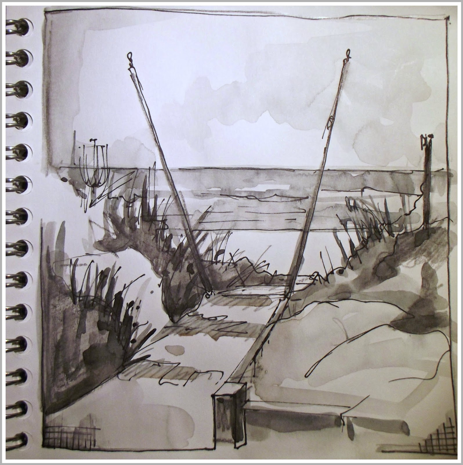 Dripping paint: Buiten schetsen