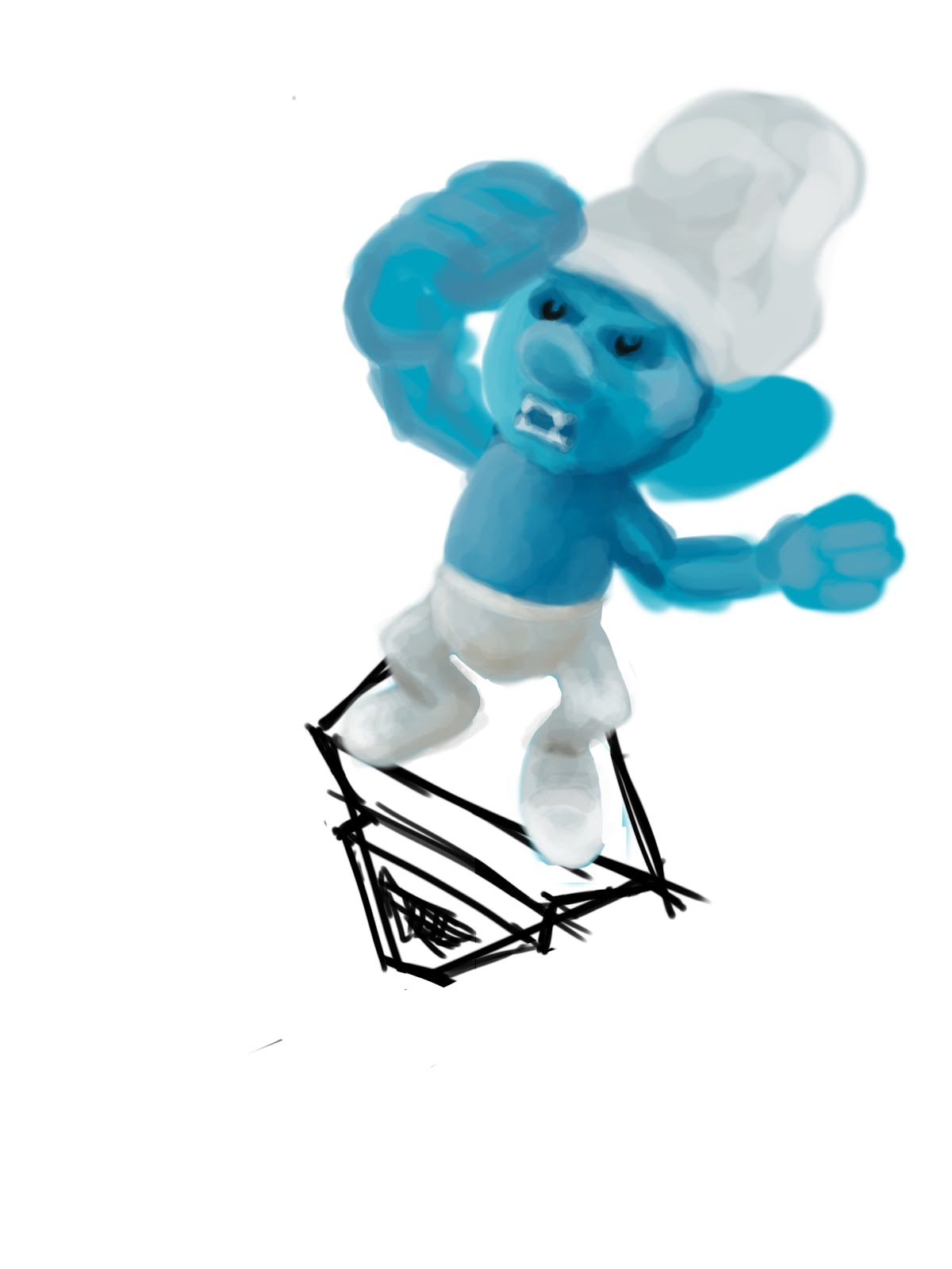 ARTS 325 Digital Painting 2012: Evil Smurf - WIP