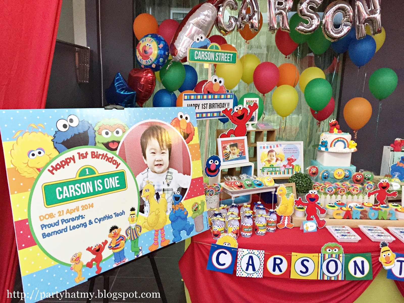 Party Hat: Sesame Street Birthday Party for Carson