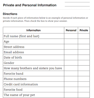 lpcomputerlab: Grade 4- Personal and Private Information