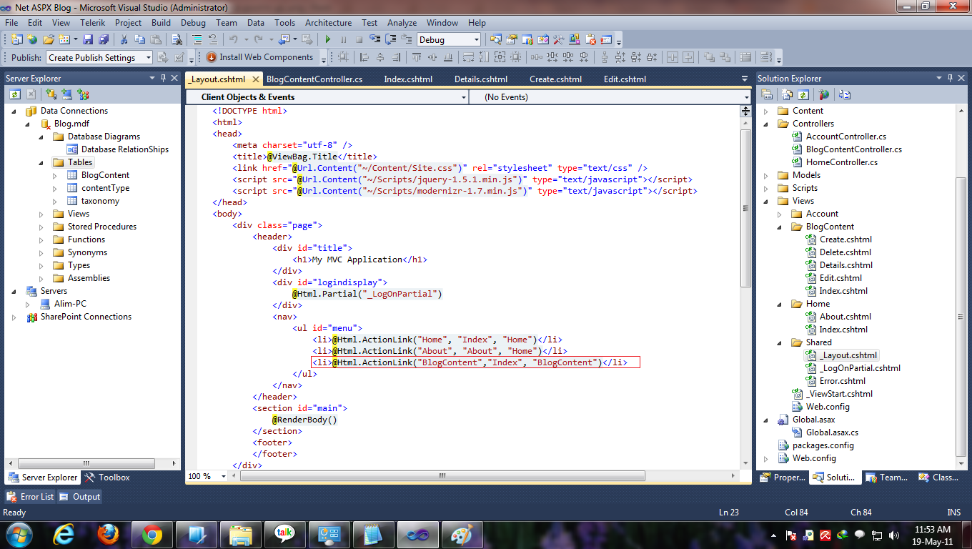 Alim Ul Karims Blog How To Create Database First In Aspnet Mvc3mvc 3 Using Entity Framework