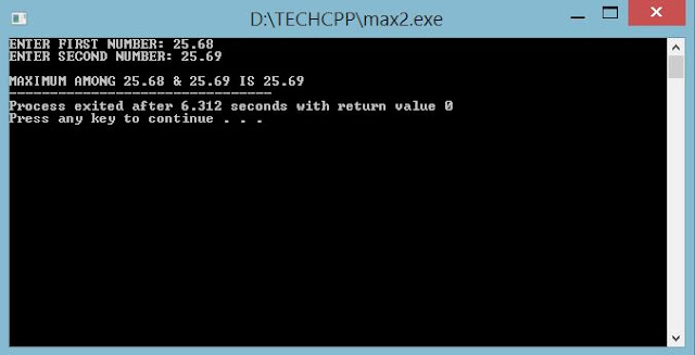 C Program To Find Maximum Among Two Numbers Devcppgcc Techcpp