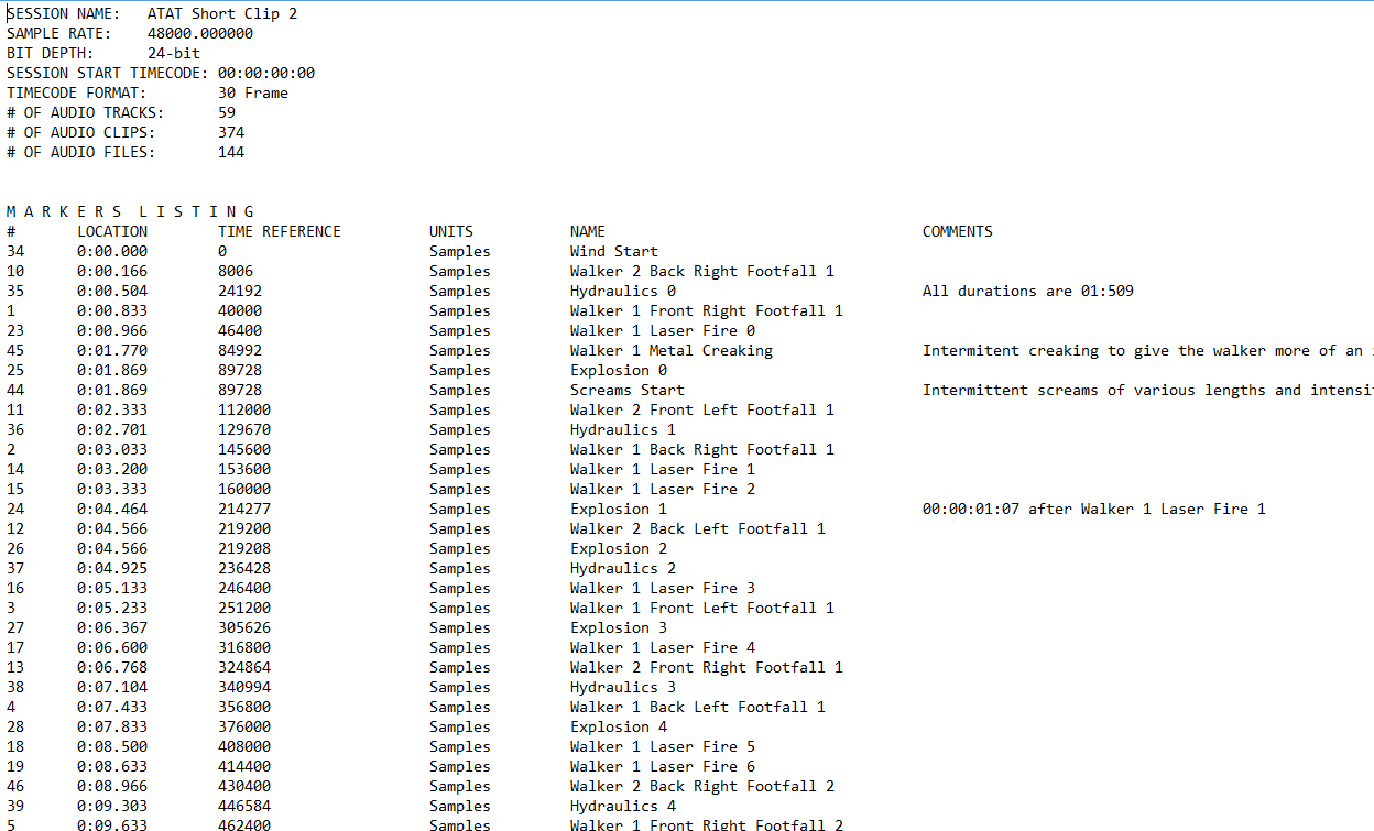 Audio Production Methods: Catch-up Blog - Cue Sheets, Pro Tools Markers ...