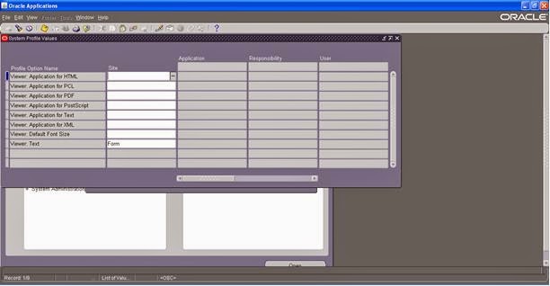 Oracle Applications Oracle Concurrent Program Viewer Options Lov Setup For Taking Text Format