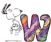 Abecedario Animado de Snoopy Saltando con Letras de Colores. Colored ...