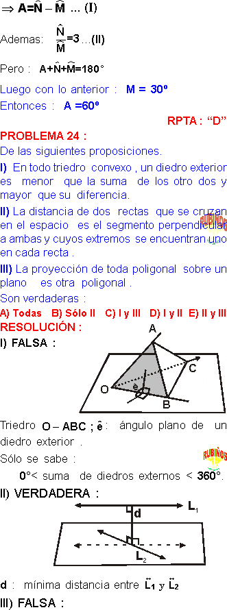ÁNGULOS EN EL ESPACIO DIEDRO TRIEDRO ÁNGULO POLIEDRO PROBLEMAS ...
