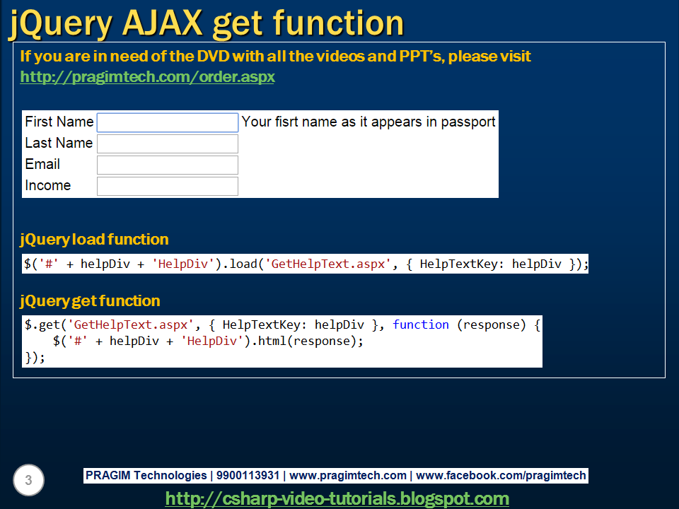 Sql Server Net And C Video Tutorial Jquery Ajax Get Function