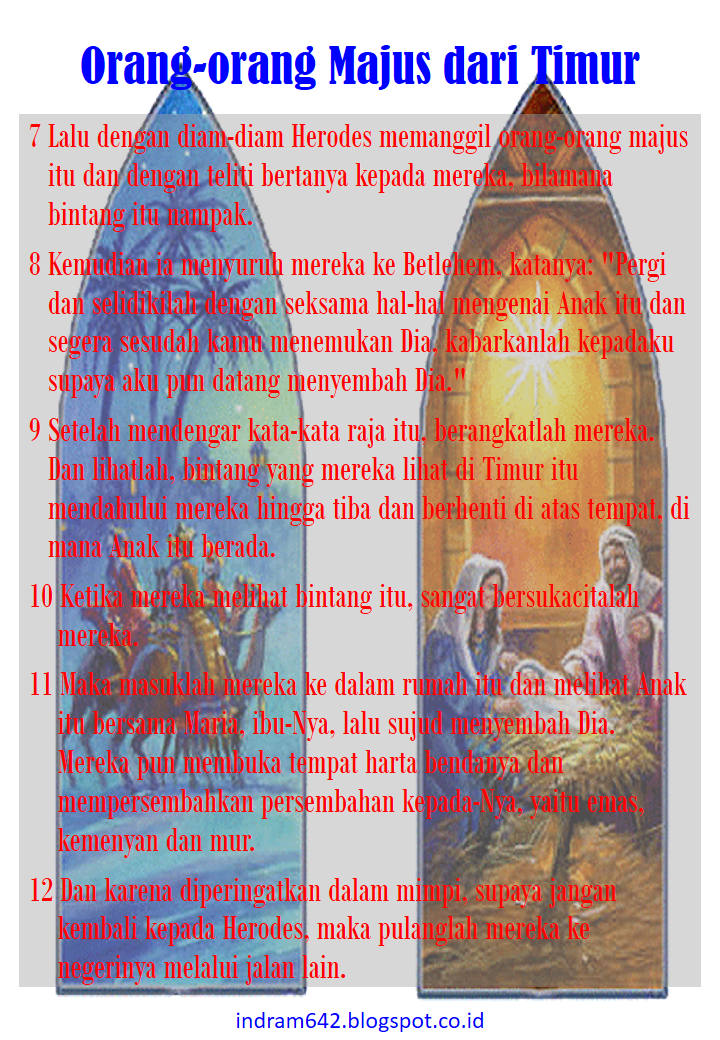SENI MENULIS ISI HATI TUHAN : Orang-orang Majus dari Timur, Matius 2;1-12,